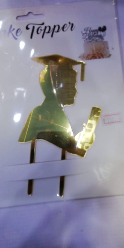 Grad Cake Topper – Hexa Blue